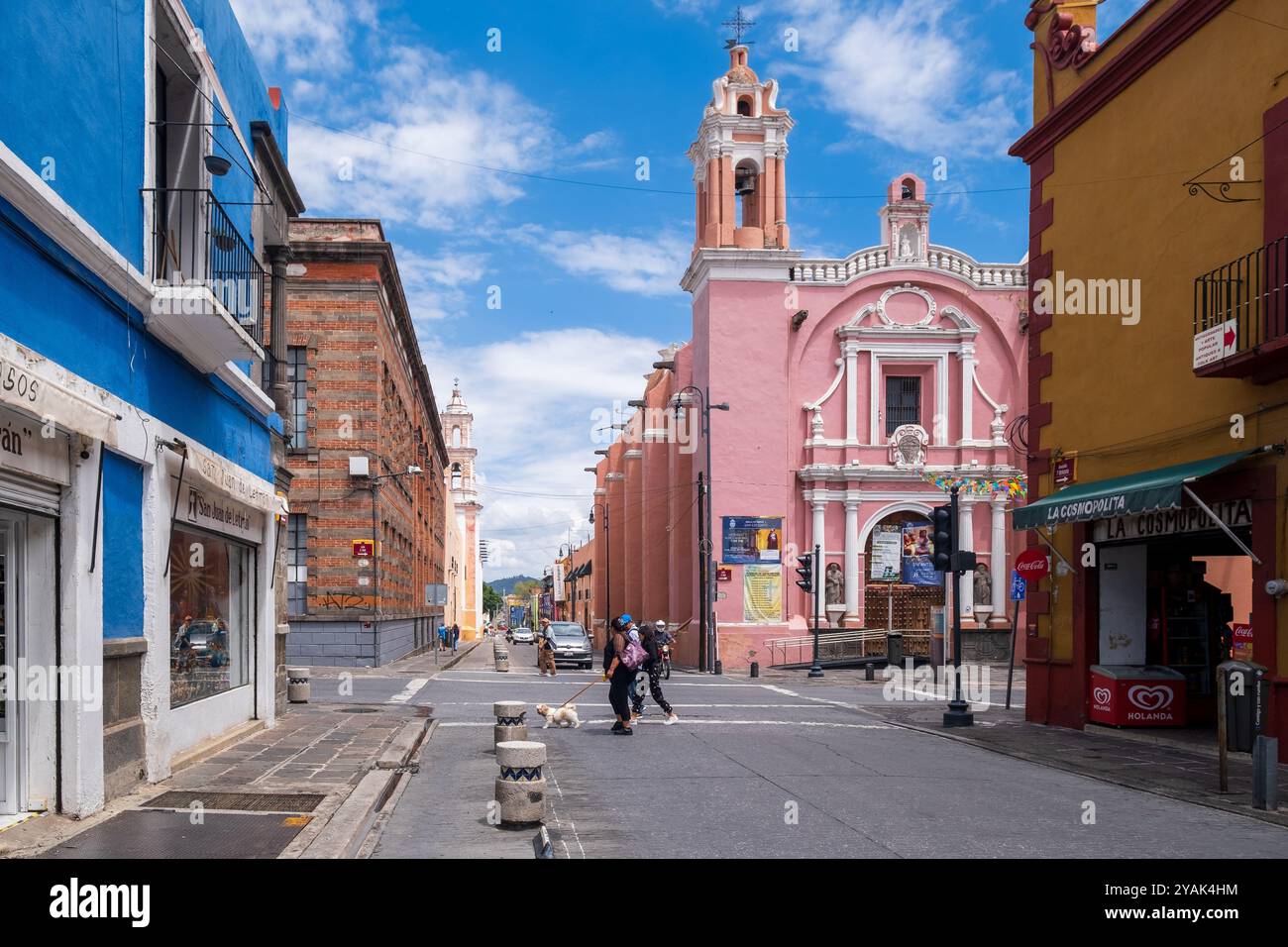 Church and colorful colonial buyildings in the historic center of ...