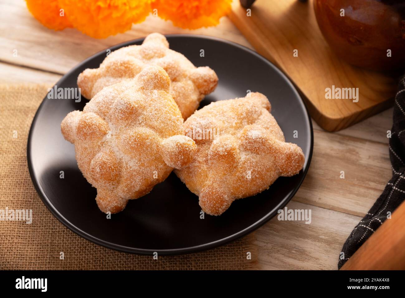 Pan de Muerto. Typical Mexican sweet bread that is consumed in the ...