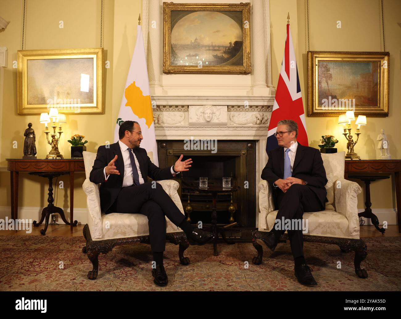 Prime Minister Sir Keir Starmer (right) with the President of Cyprus ...