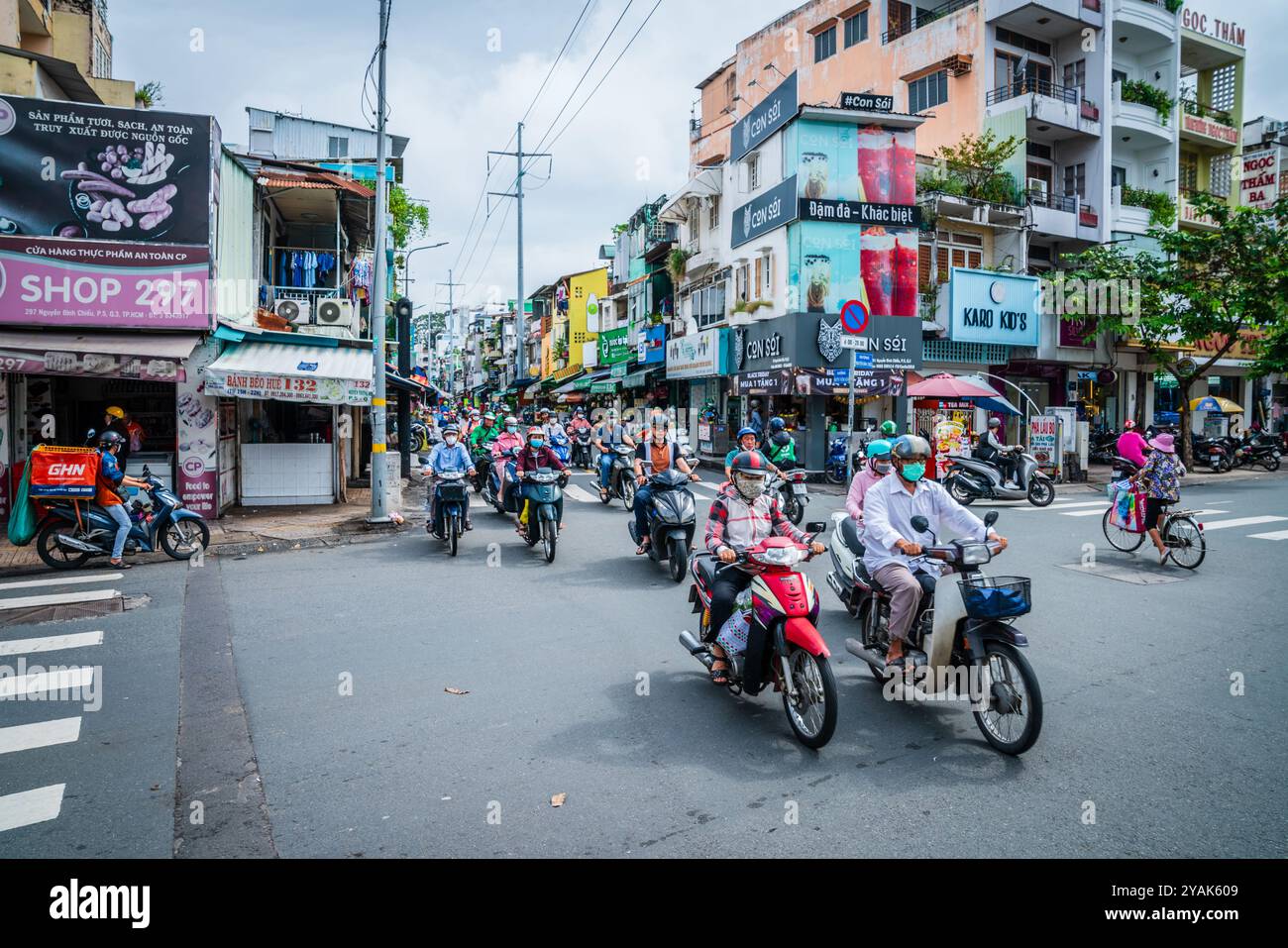 Ho Chi Minh City, November 24, 2022: A street scene in residential ...