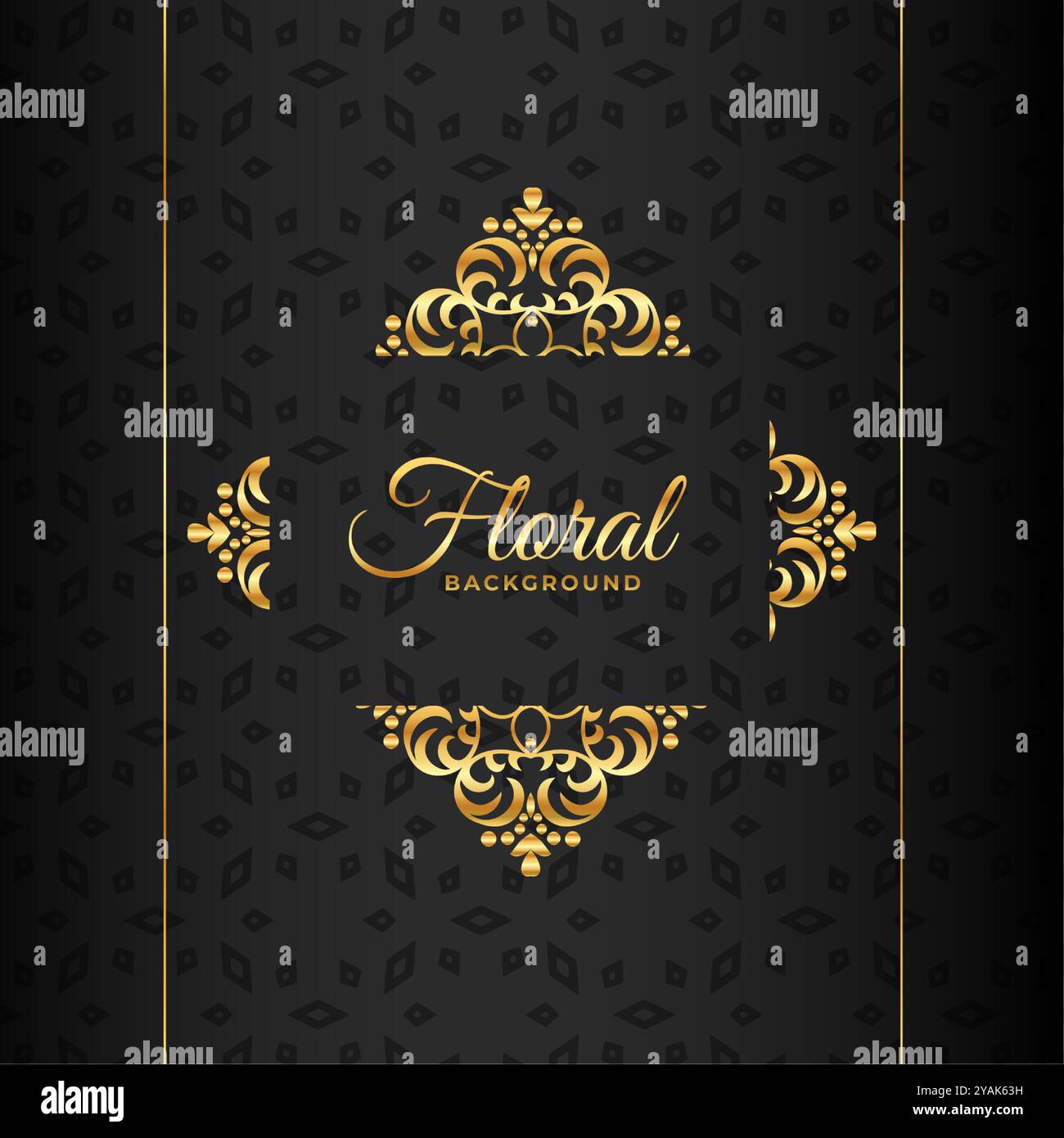 elegant and golden floral frame background with text space vector Stock ...