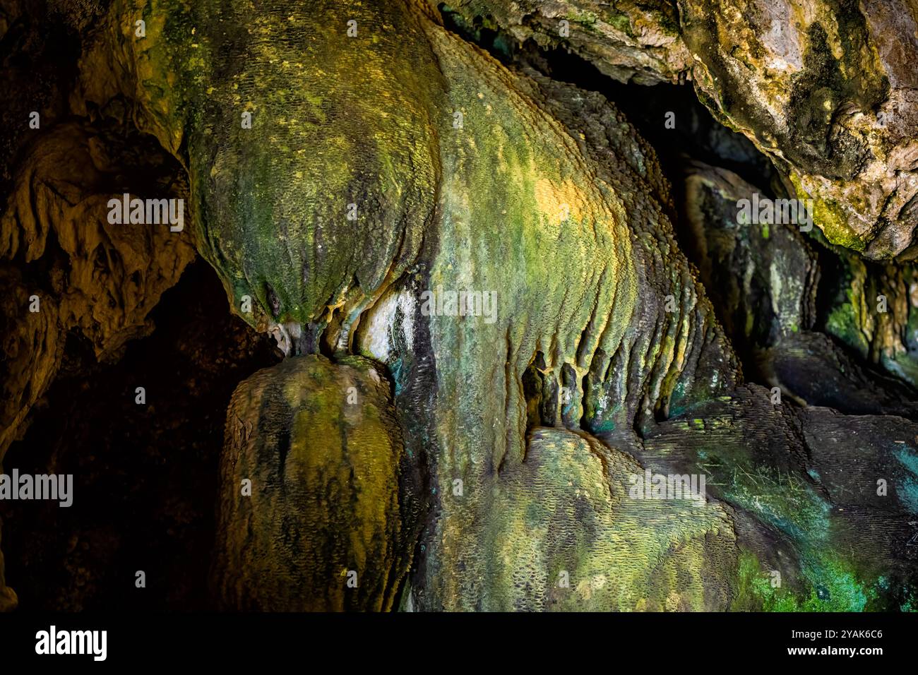 Dionysus or Dionisos cave for god of wine temple inside cavern rock ...