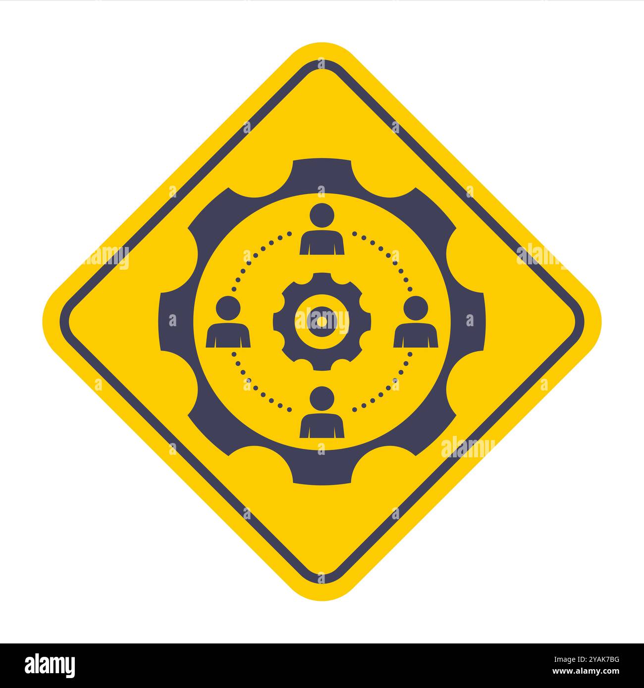 Teamwork icon. Comparison of people potential. Icon on yellow ...