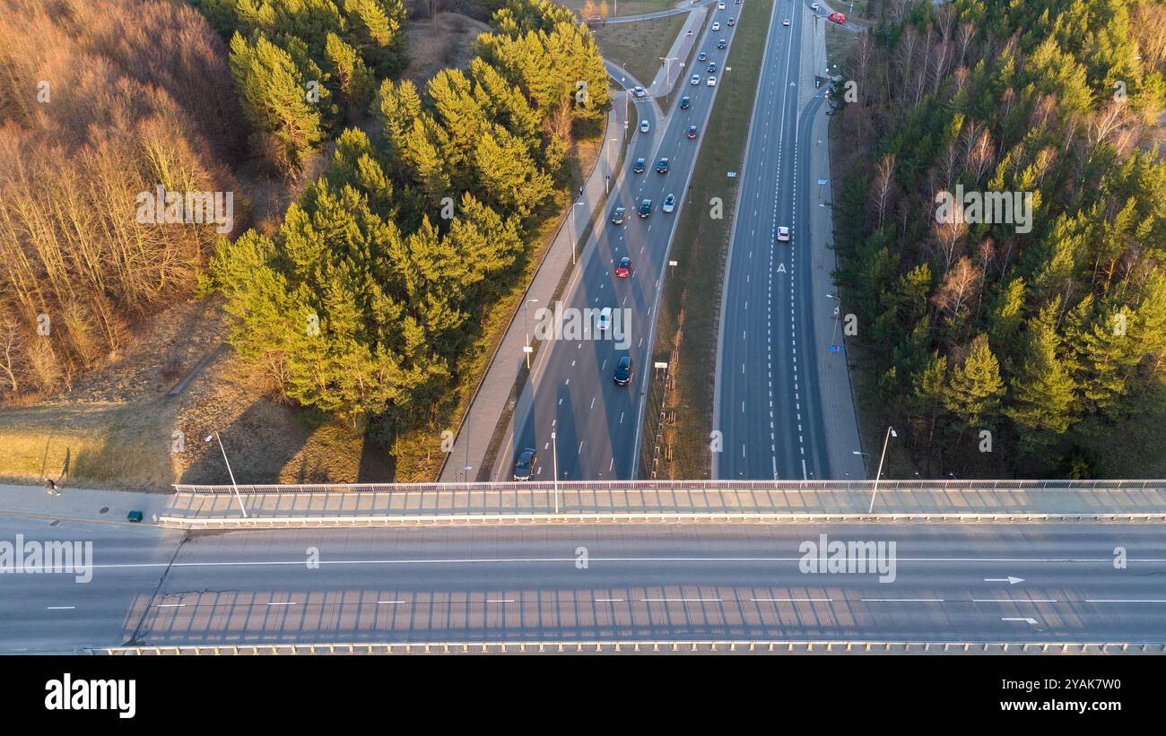 Aerial view highway multiple lanes hi-res stock photography and images - Alamy