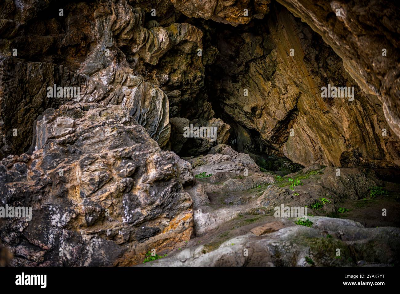 Dionysus cave for Greek myth god of wine temple inside cavern rock ...