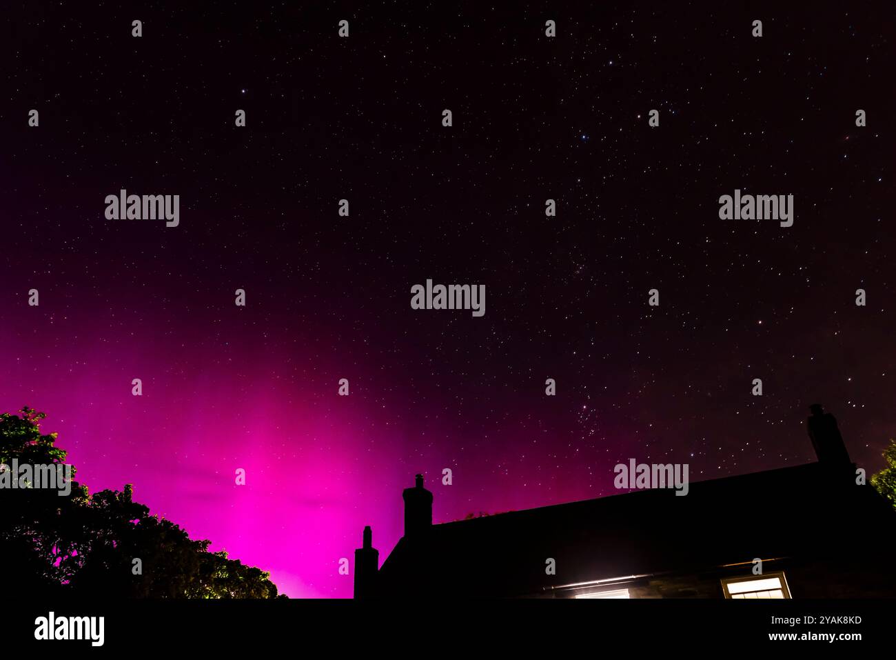 Summer Northern Lights (Aurora Borealis) over The Old Vicarage in ...