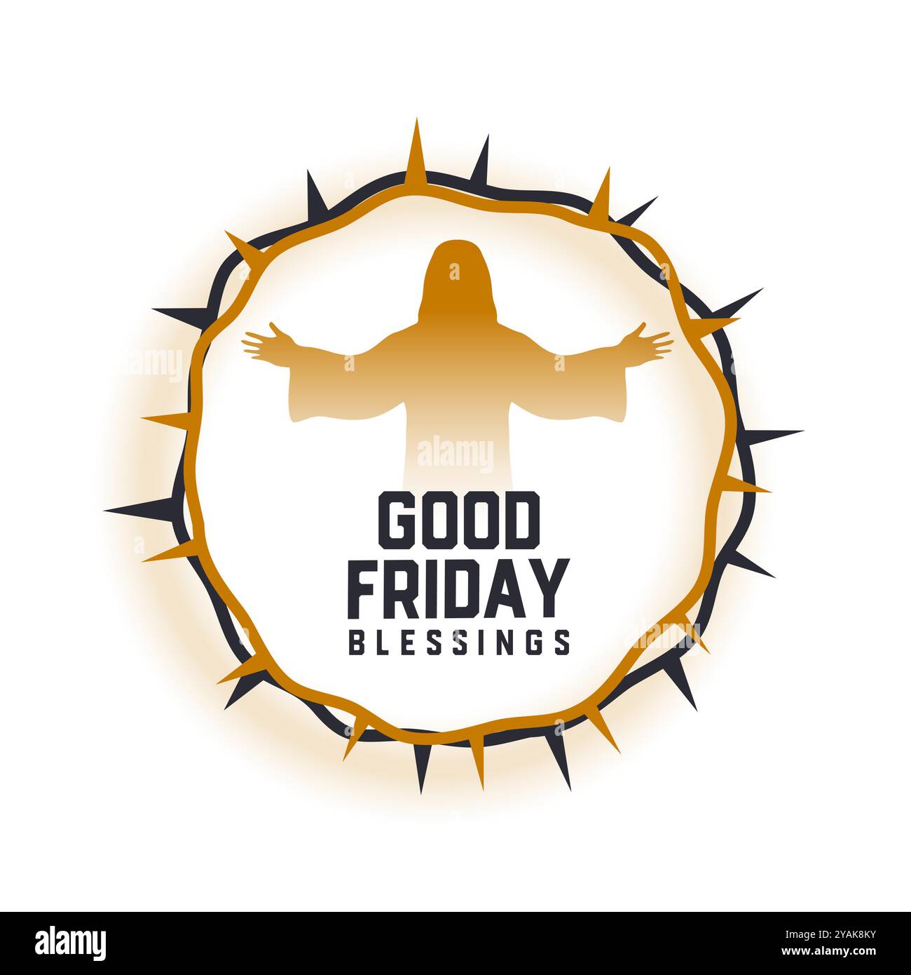 beautiful good friday blessing card with crown design vector Stock ...