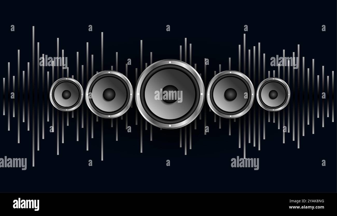 audio beat equalizer background with musical stereo design vector Stock ...