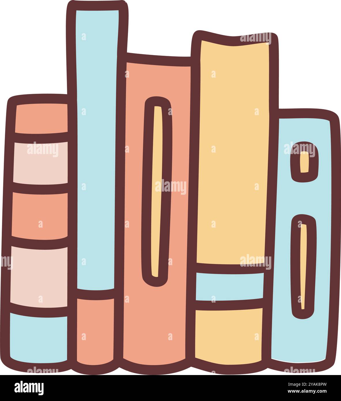 Doodle books shelf icon hand drawn in minimalistic style. Knowledge ...