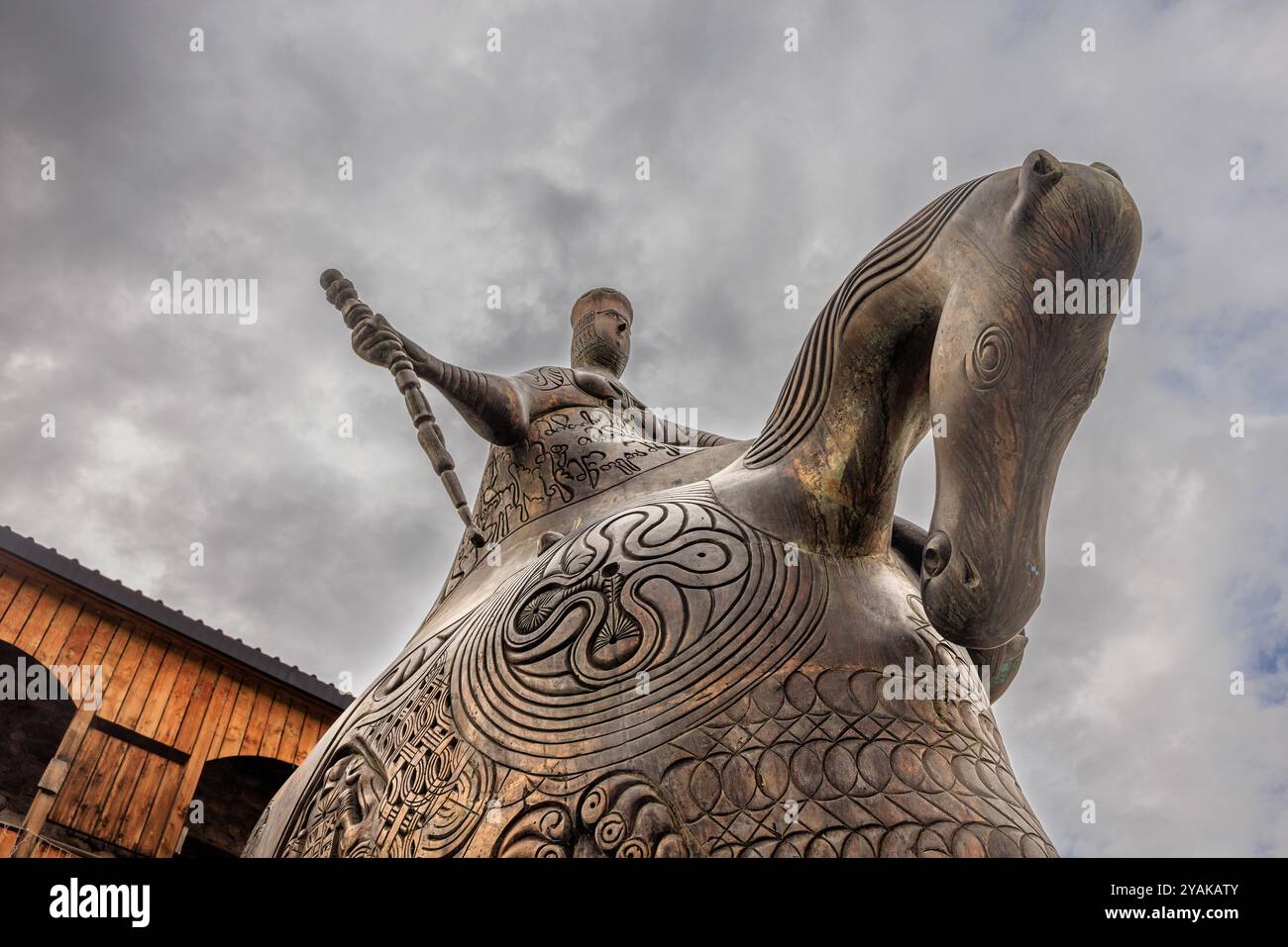 large bronze statue of female king tamar the great in seti square in ...