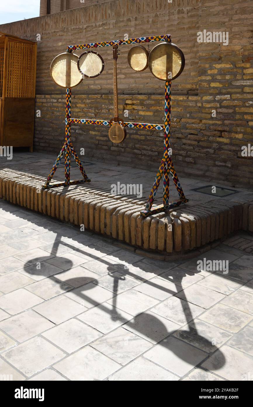 The traditional uzbek musical instruments such as rubab and doira jn ...