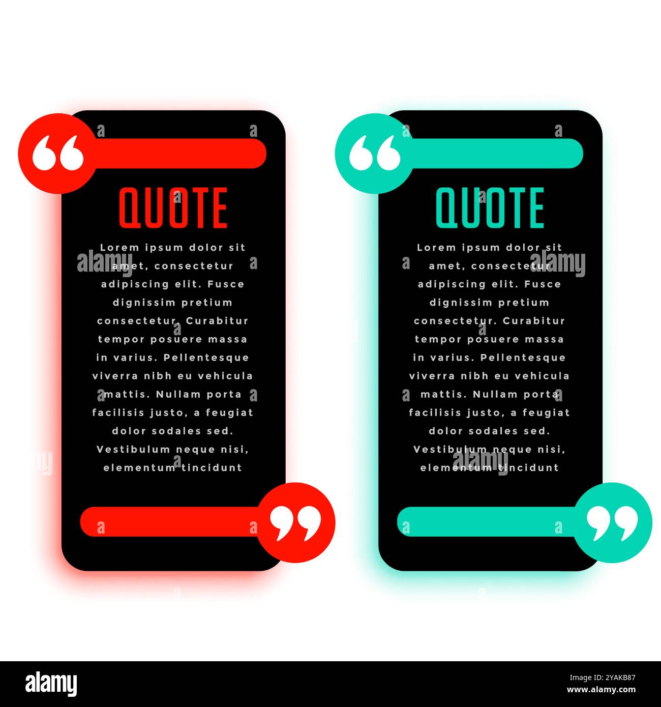eye catching quotation inverted comma sign template in set vector Stock ...