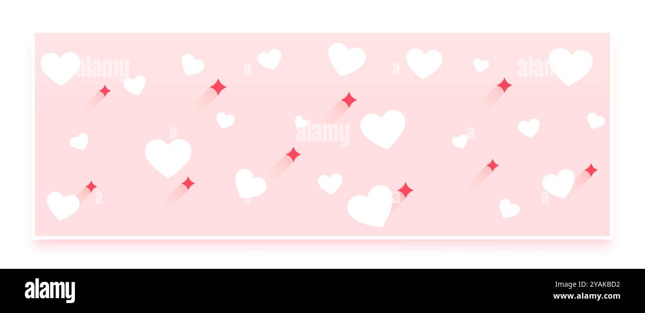 romantic love heart pattern banner for valentines day celebration ...