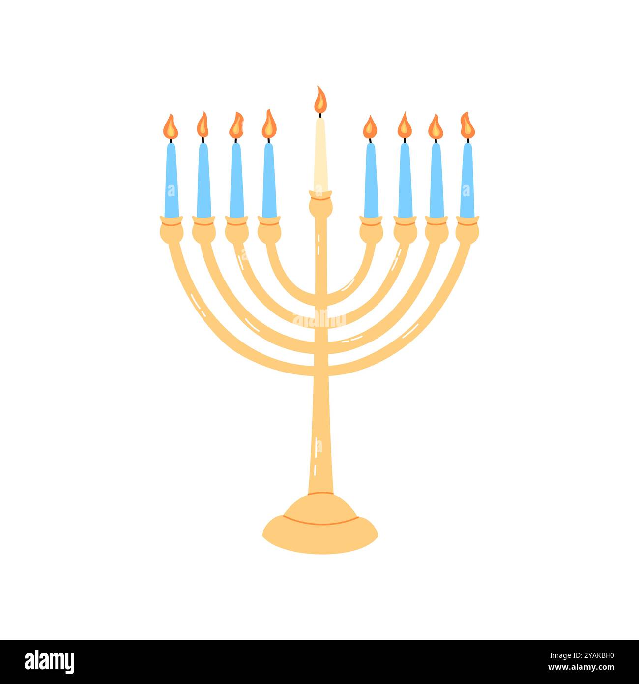 Hanukkah menorah isolated. Traditional Jewish chanukiah candle holder ...