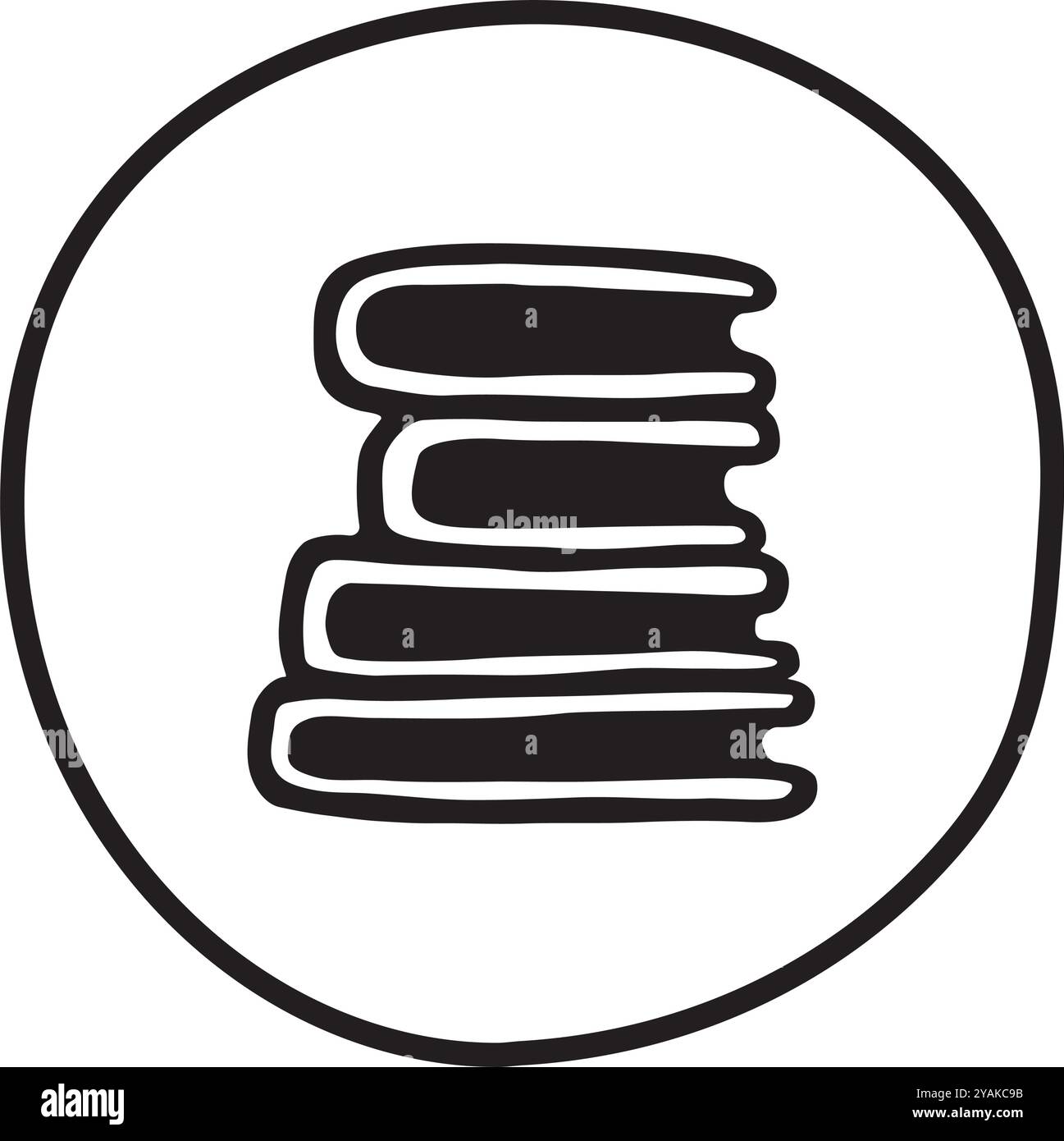 Cartoon pile books Black and White Stock Photos & Images - Alamy