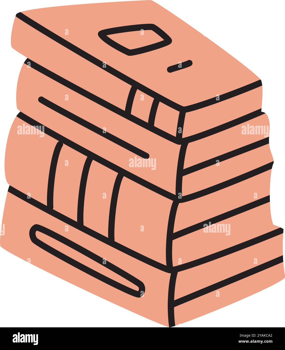 Doodle pile of books icon in minimalistic style. Knowledge symbol Stock ...