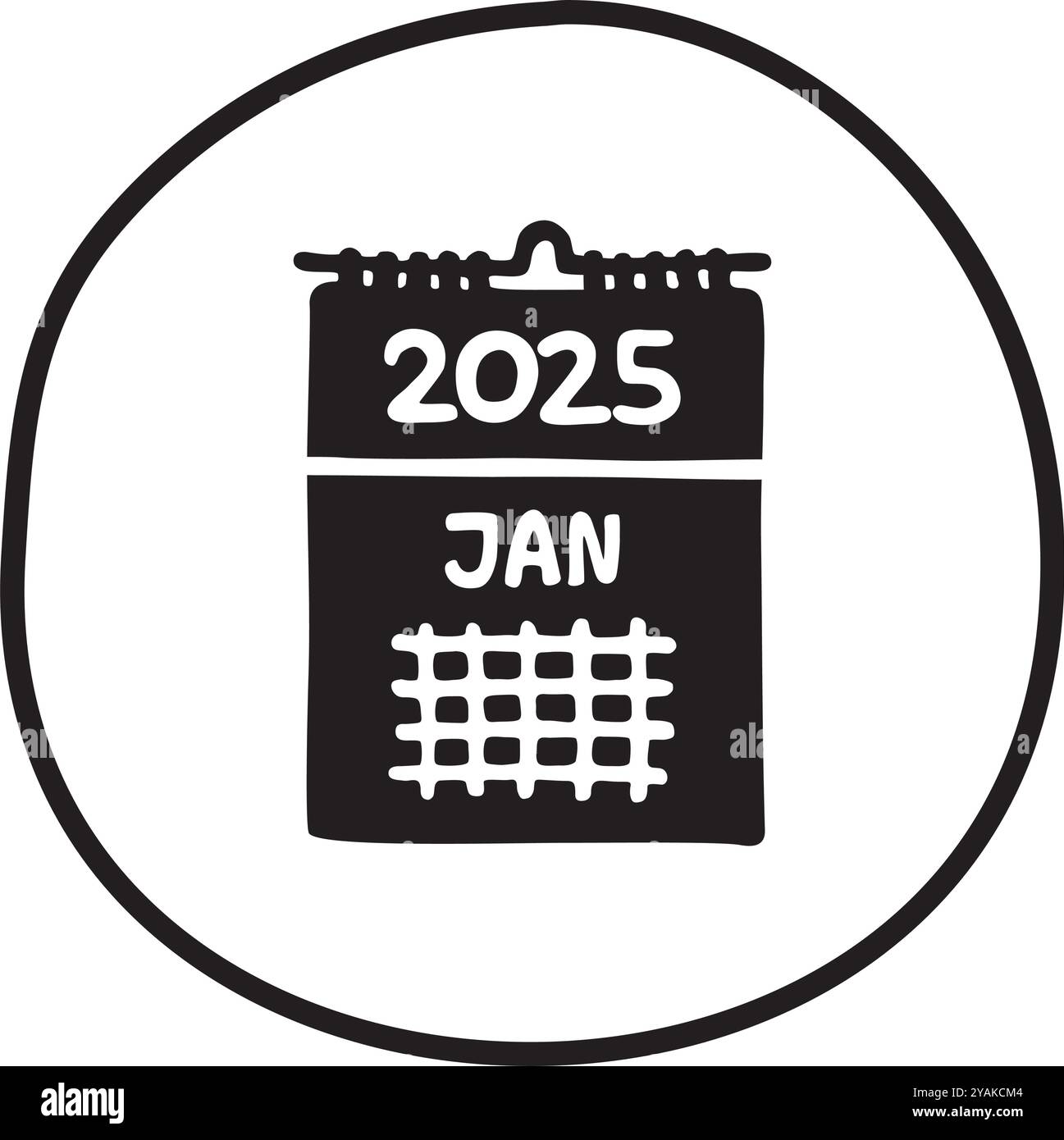 Doodle calendar schedule icon or logo, hand drawn silhouette Stock ...