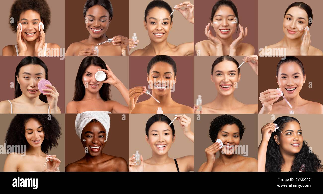 Collage women enjoying beauty hi-res stock photography and images - Alamy