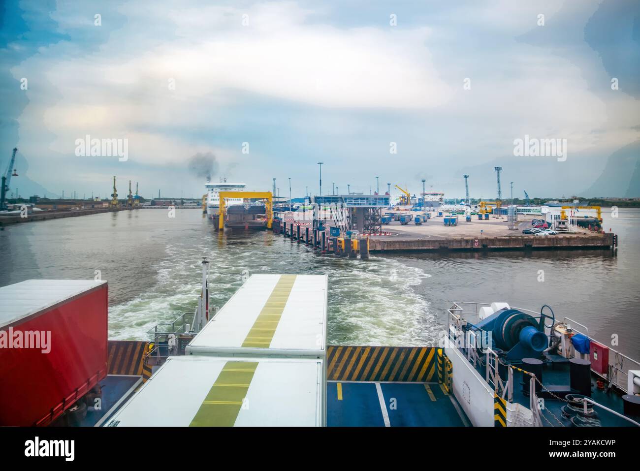 Long vehicle trucks on Ferry (starts from Rostock to Gedser inside ...