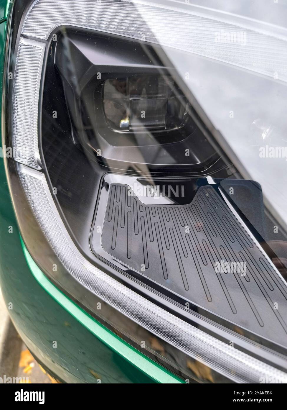 In the streets of Madrid, the logo of a Mini Countryman is photographed ...