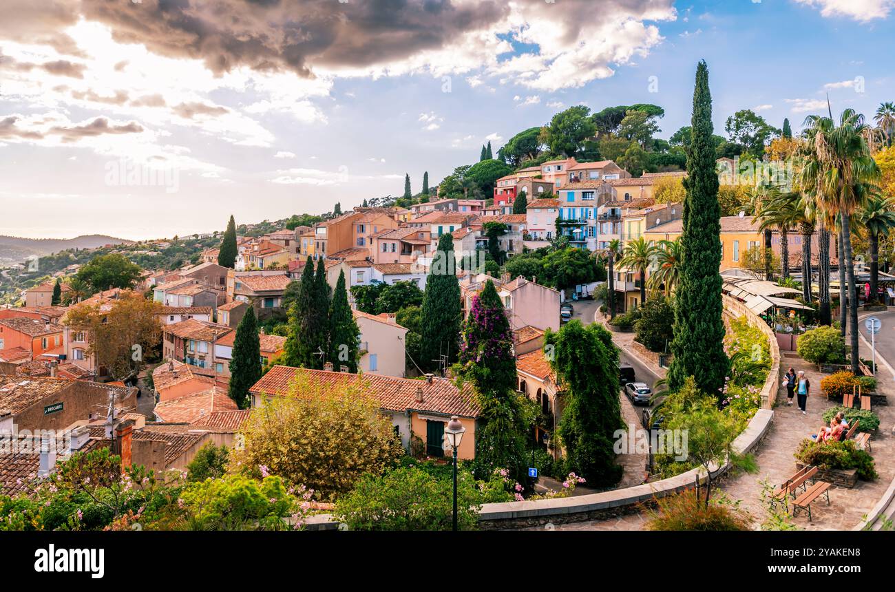 Medieval village of Bormes-les-Mimosas, in the Var, in Provence, France ...