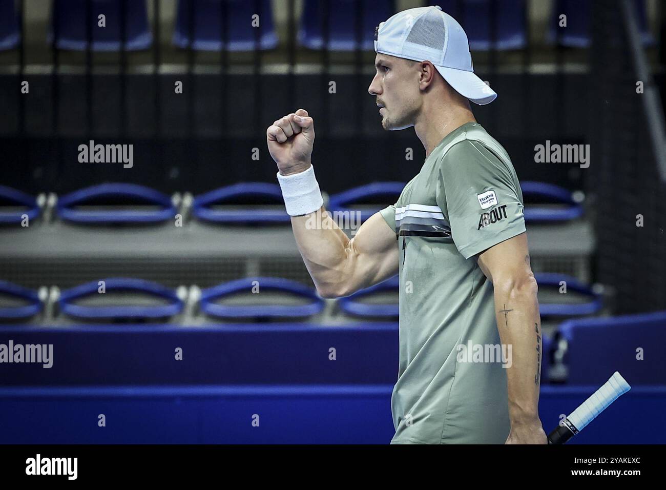 Antwerp, Belgium. 14th Oct, 2024. Hungarian Marton Fucsovics pictured ...