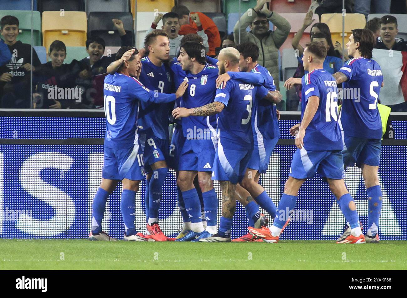 Matteo Retegui of Italy celebrates after scoring goal on penalty during ...