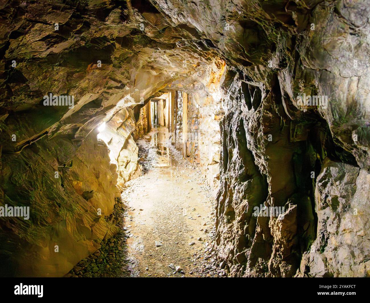 Inside the mine of Laxey wheel, Laxey, Isle of Man Stock Photo - Alamy