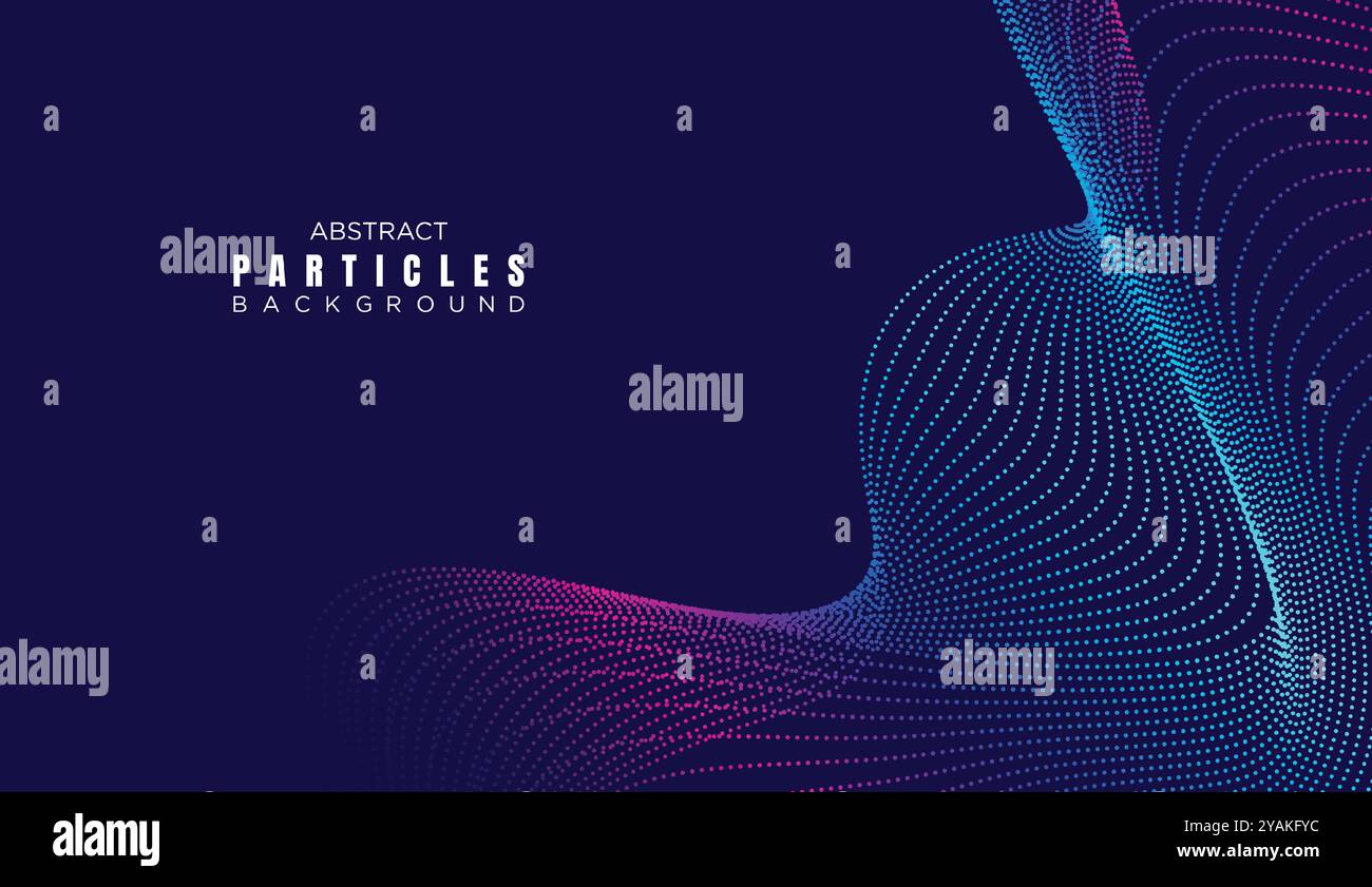 Abstract Dot Flowing Line Waves Smooth Curves Background. Particle ...