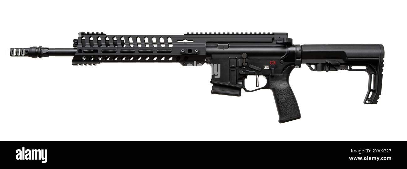 Modern automatic rifle isolated on white background. Weapons for police ...