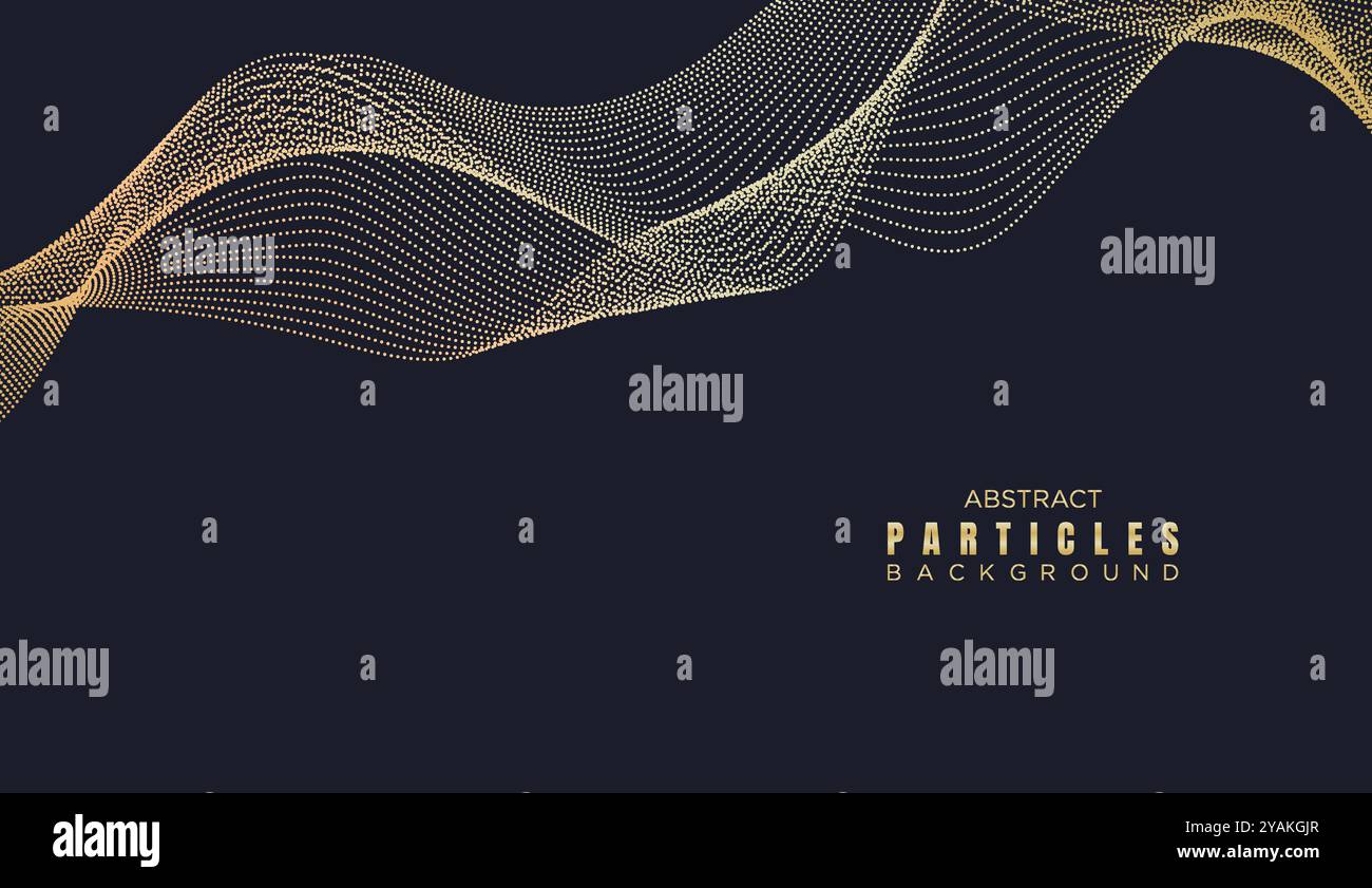 Abstract Dot Flowing Line Waves Smooth Curves Background. Particle ...
