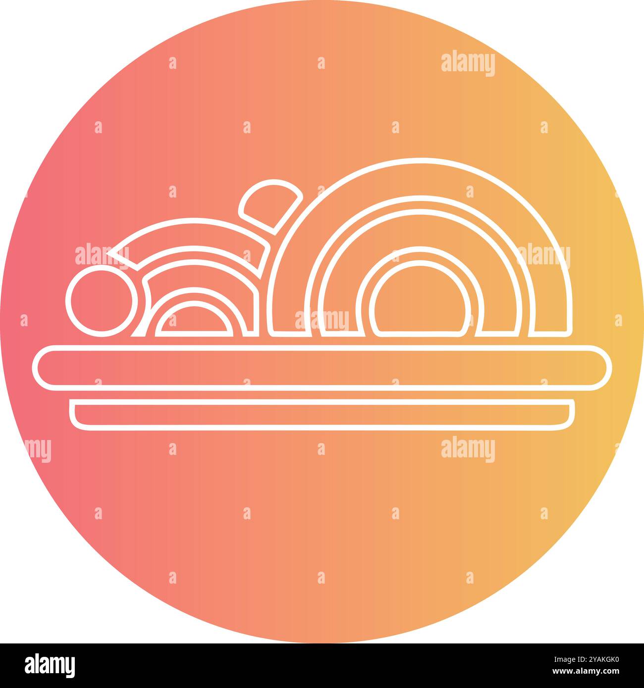 Global Cuisine White Line Cooking Logo Design Orange Background Color ...