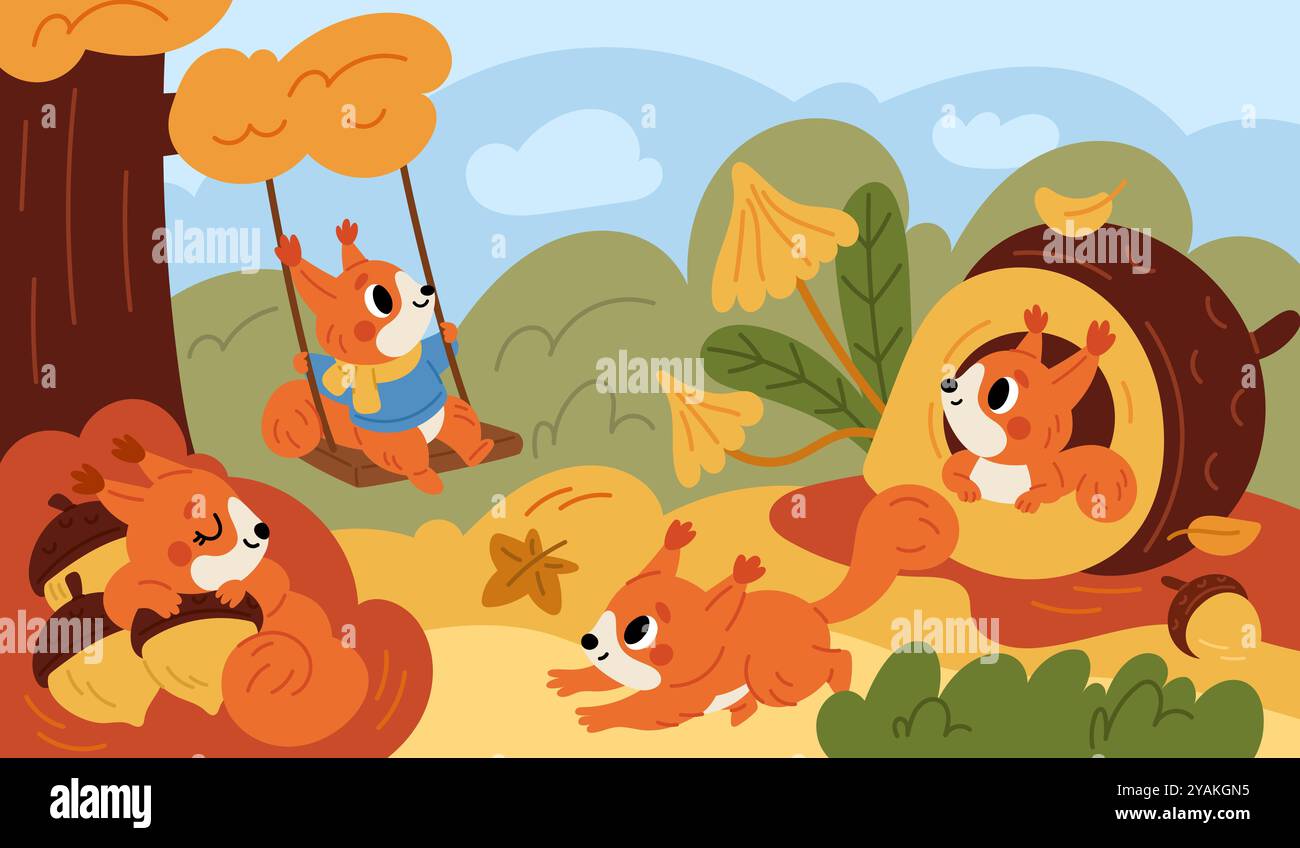 Sleep red squirrel Stock Vector Images - Alamy