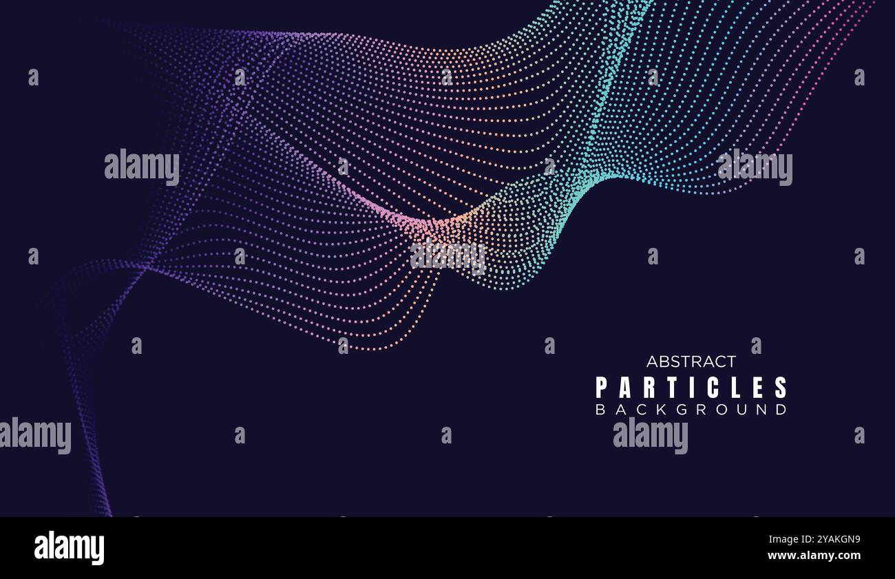 Abstract Dot Flowing Line Waves Smooth Curves Background. Particle ...