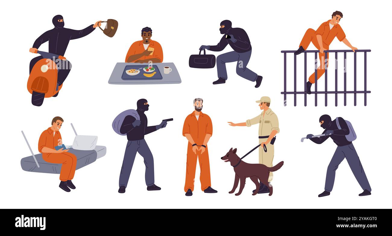 Cartoon prisoner in prison uniform hi-res stock photography and images ...