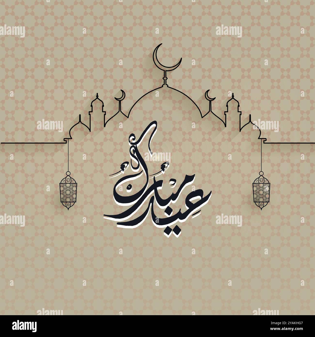 Eid Mubarak Unique Pattern of Light Background, Mosque, Social Media ...