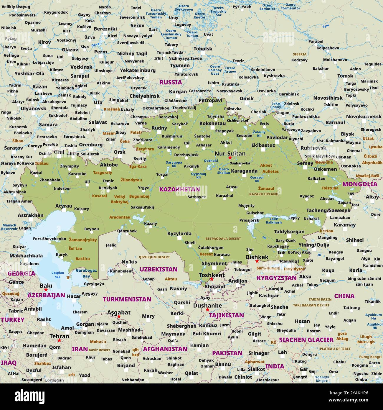 Simple political map kazakhstan hi-res stock photography and images - Alamy