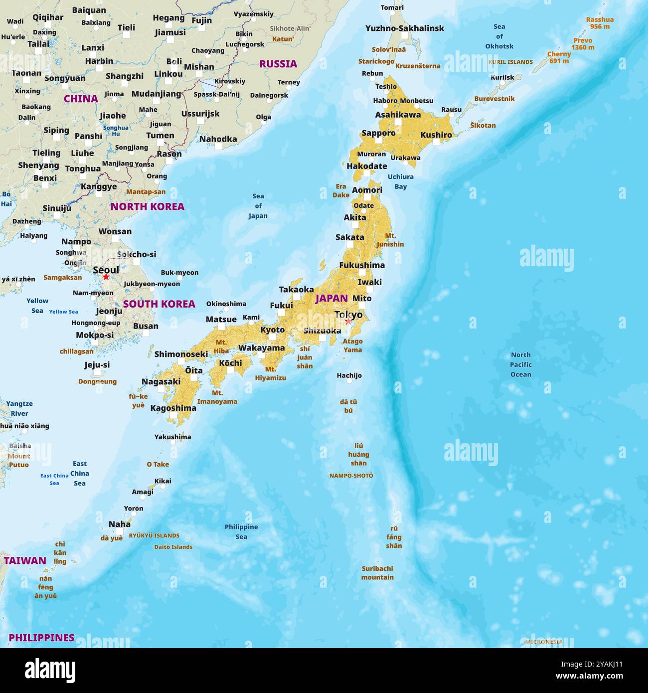 Simple political map of Japan Stock Vector Image & Art - Alamy