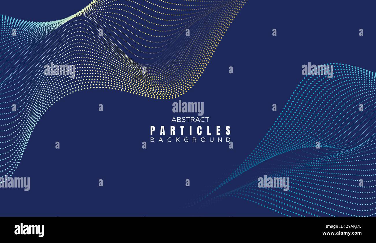 Abstract Dot Flowing Line Waves Smooth Curves Background. Particle ...