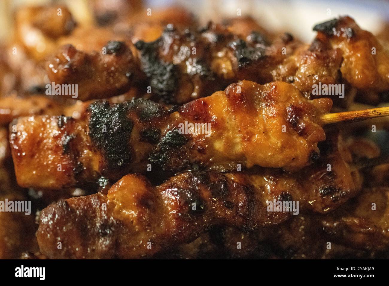 Malaysian Chicken Satay just Grilled with Charcoal Stock Photo - Alamy