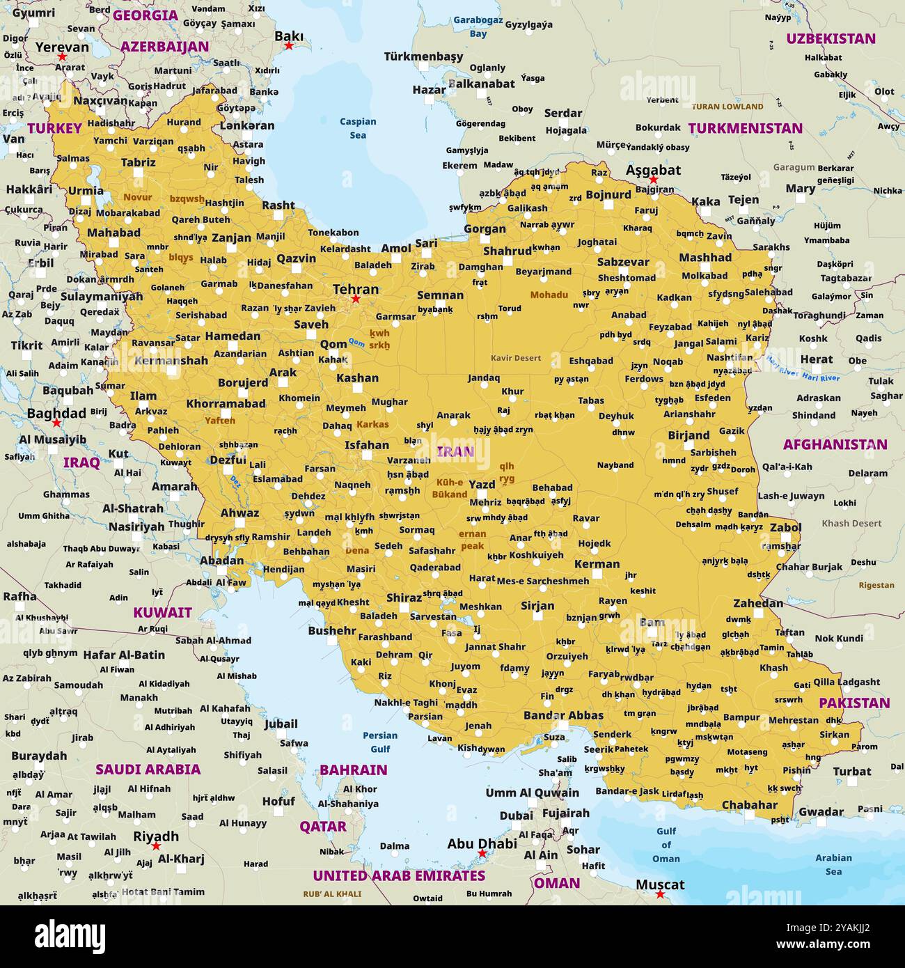 Simple political map of Iran Stock Vector Image & Art - Alamy