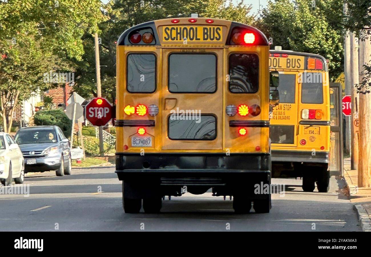 An unmarked school bus dropped students off at Shaw Visual and ...