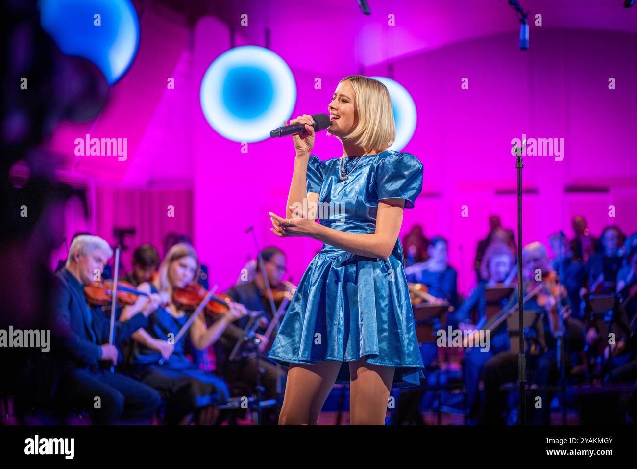 Oslo 20241014. The artist Dagny and Kork perform for children and ...