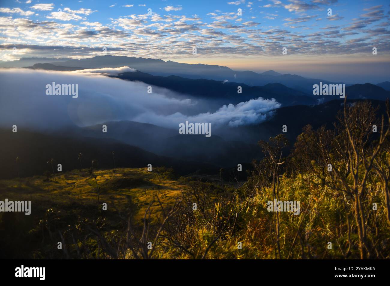 Sunrise view of the Sierra Nevada de Santa Marta, Mountains, including ...