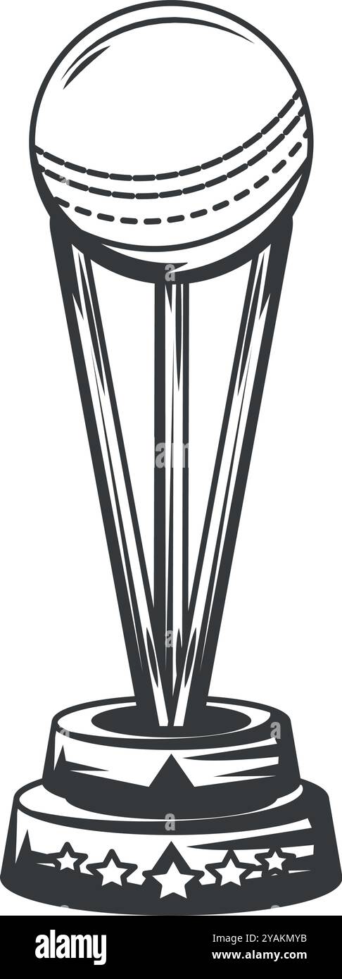 cricket sport championship trophy sketch style Stock Vector Image & Art ...