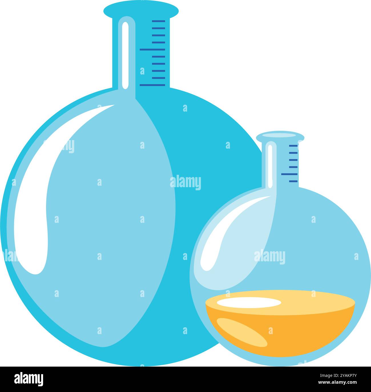 volumetric flasks chemical laboratory equipment Stock Vector Image ...