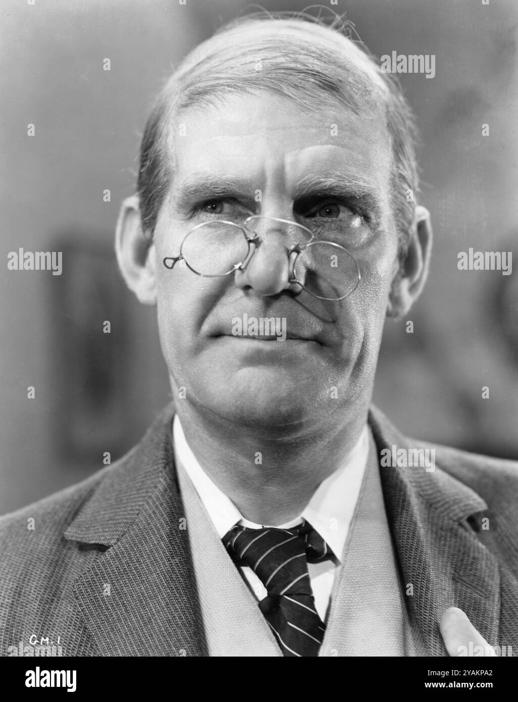 British Comedian WILL HAY in a portrait from GOOD MORNING BOYS 1937 ...