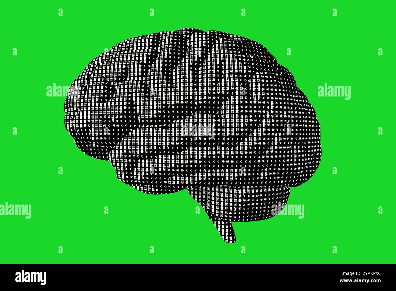 Stylized illustration of brain. Applicable for ai or artificial ...