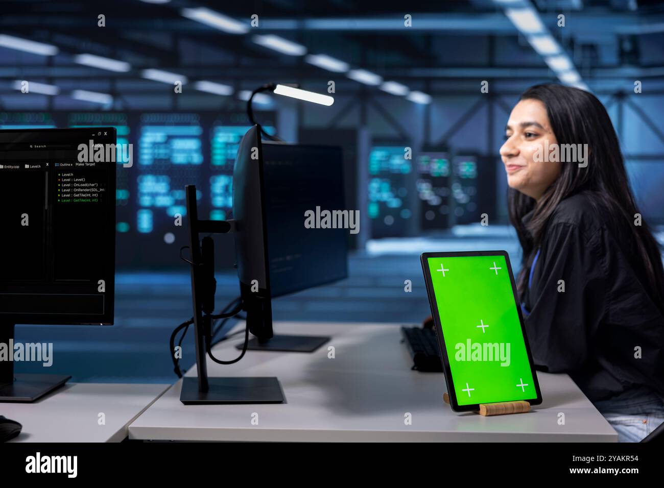 Chroma key tablet servers monitoring hi-res stock photography and ...