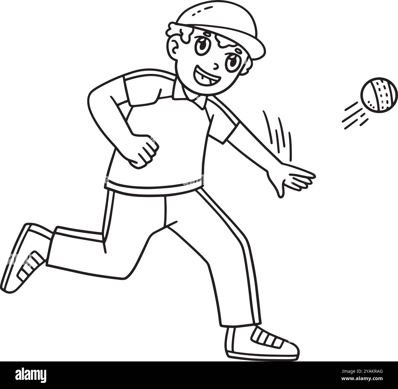 Cricket Fielder Throwing the Ball Back Isolated Stock Vector Image ...